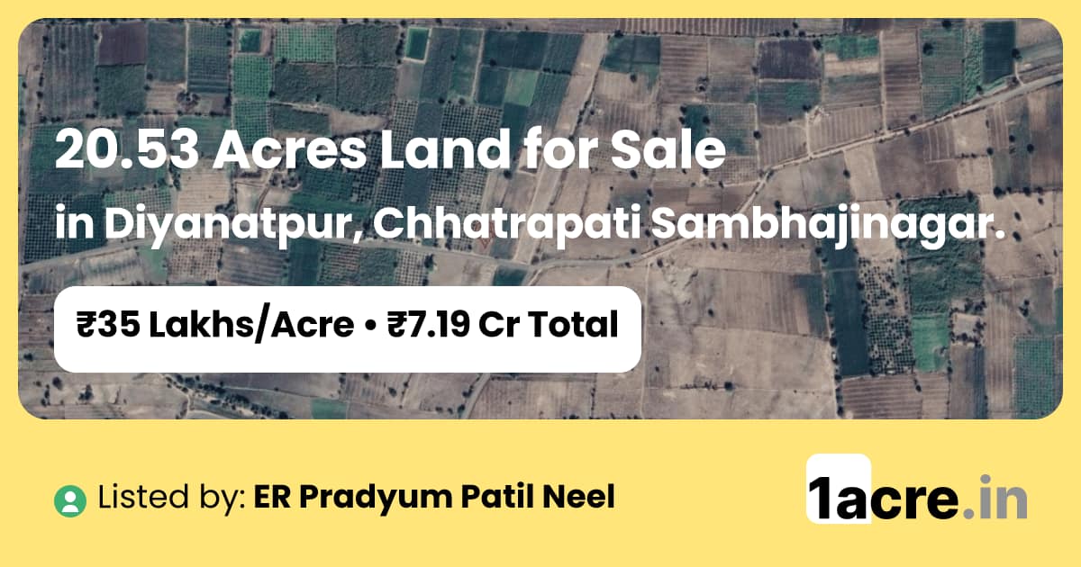 20 Acres 21 Guntas Land for Sale in Diyanatpur, Chhatrapati ...