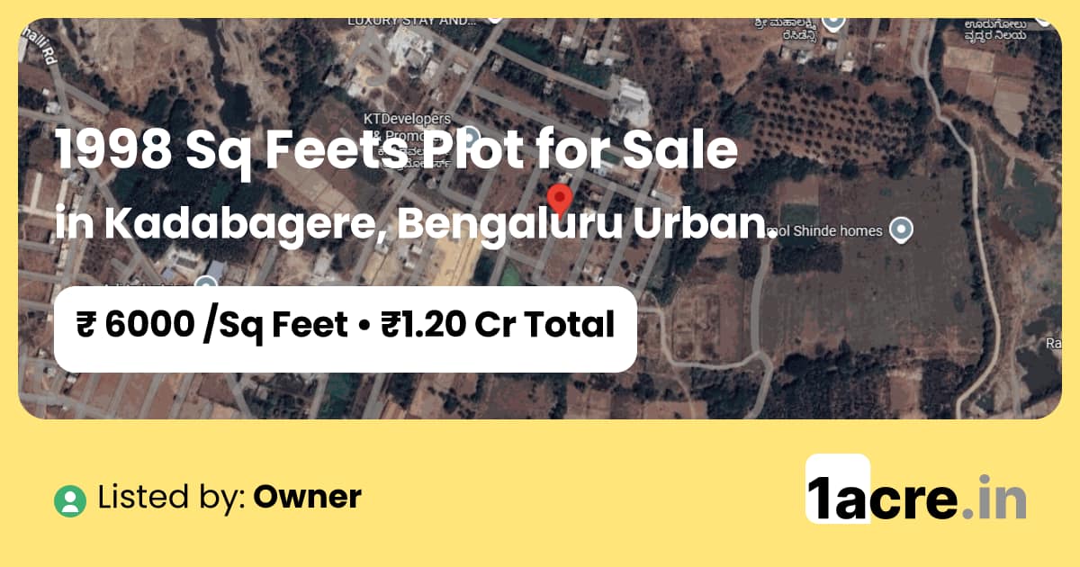 222 Sq Yards Plot for Sale in Kadabagere, Bengaluru Urban | 1acre.in